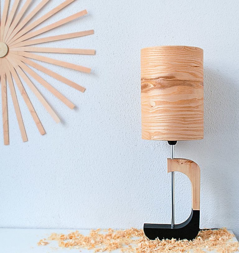 Handmade Wooden Table Lamp 'Shapes' - Black - Wood U Light