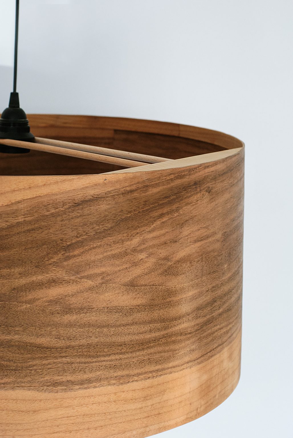 Spiral Greek Walnut - Handmade Wooden Ceiling Light - Wood U Light